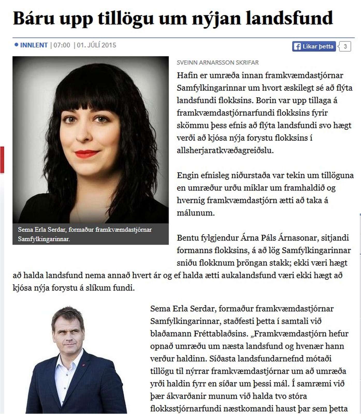 Samfylking- Fundað um nýjan landsfund - Heimildin