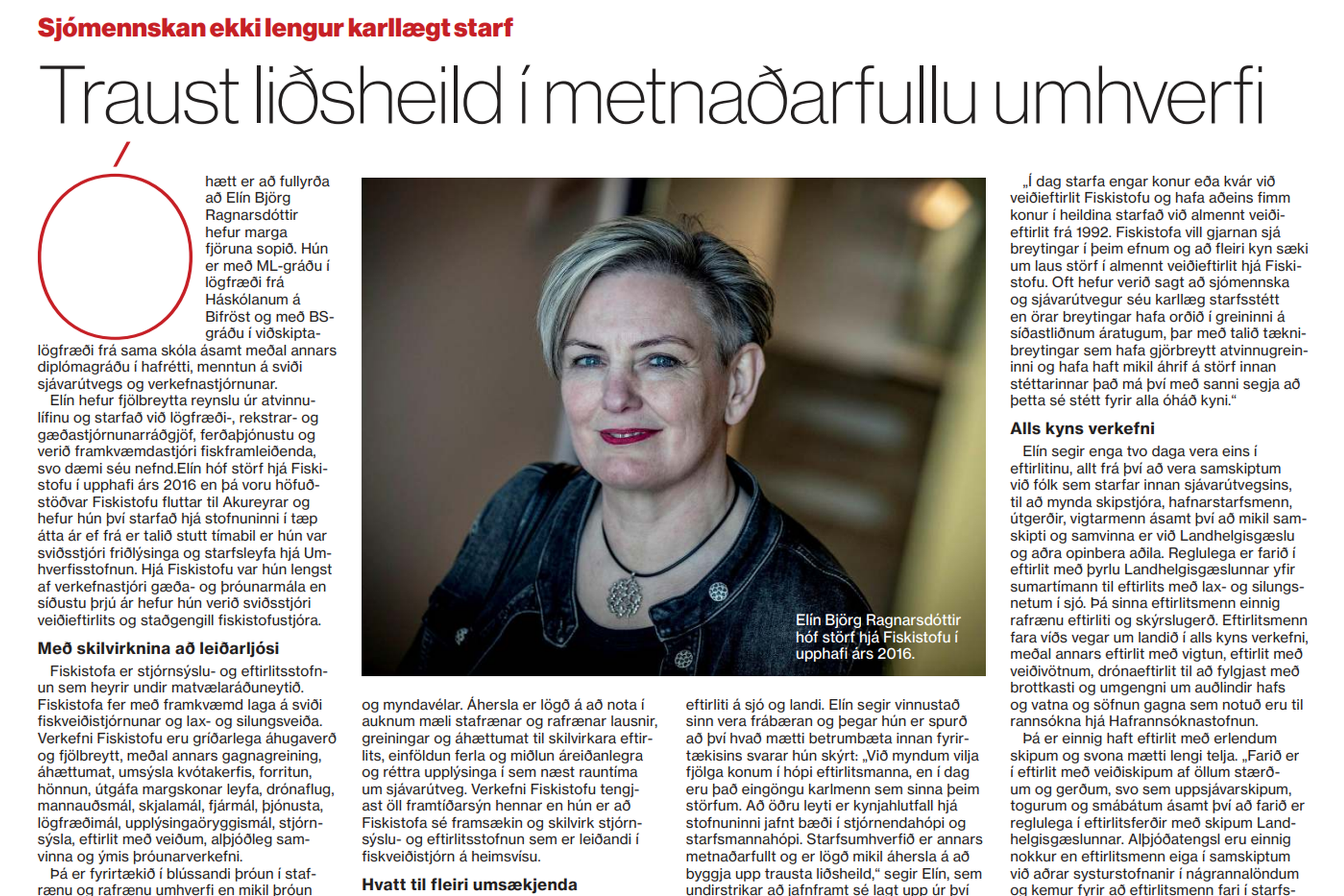 Ferilskrá starfandi fiskistofustjóra auglýst á sama tíma og starfið ...
